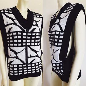 Vintage | Sweaters | Vintage 8s B W Open Sided Sweater | Poshmark